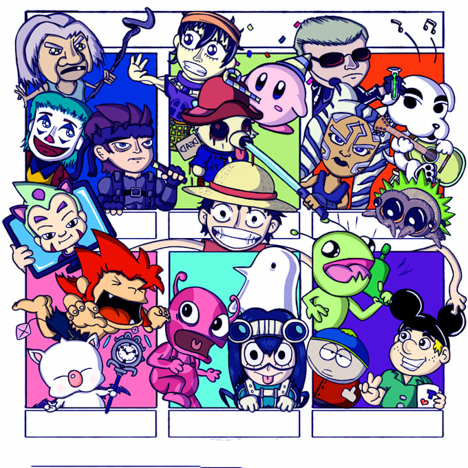 Draw cute doodle cartoon mascot avatar nft art illustration by ...