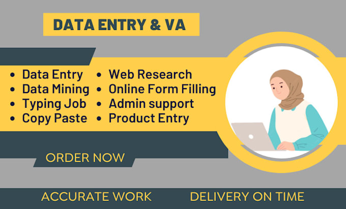 Do fast and accurate data entry typing, copy pasting and admin work by ...