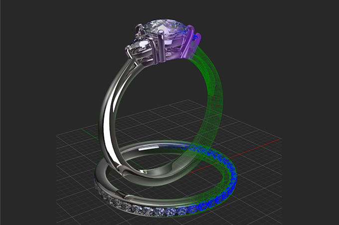 Create 3d cad jewelry model, stl file for 3d printing by Awjewels | Fiverr