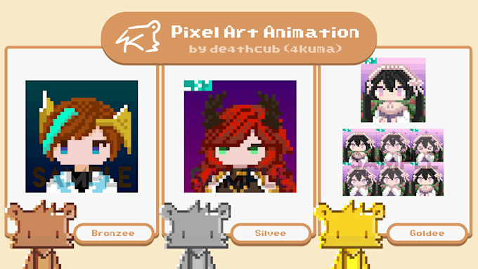 Make pfp character pixel animation simple and cute by De4thcub | Fiverr