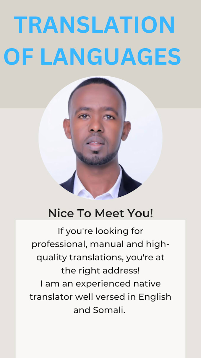 Professionally translate english to somali, french to eng vv by Abdillahi_omar | Fiverr