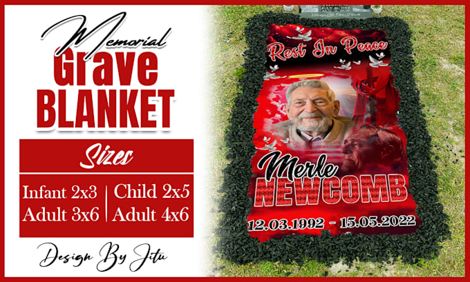 Customize memorial grave blanket, banner, and tshirt by Jitu_paul91 ...