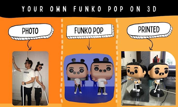 Make a 3d funko pop model with packaging, ready for printing by ...