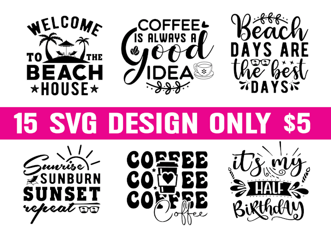 Do unique svg cut files dxf, vector, png bundle designs for your cricut ...