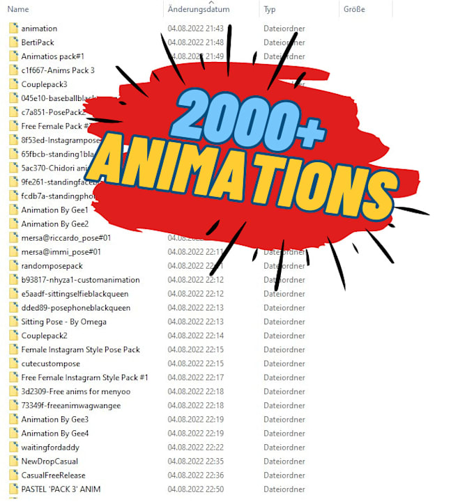 Give u over 2000 animation files by Hallonune | Fiverr