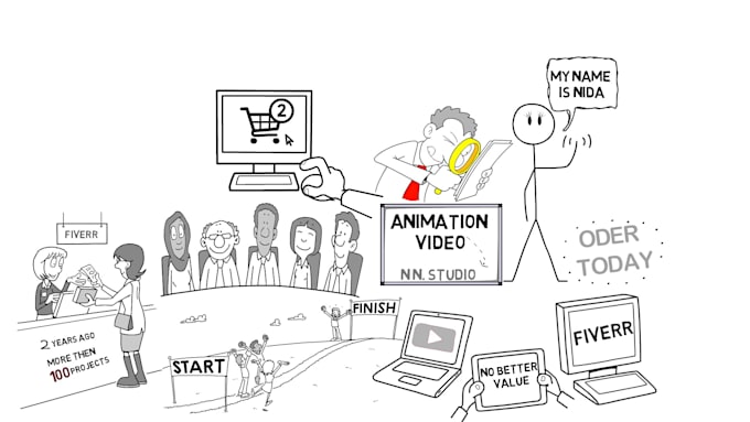Make a unique whiteboard animation explainer video by Nn_studio1 | Fiverr