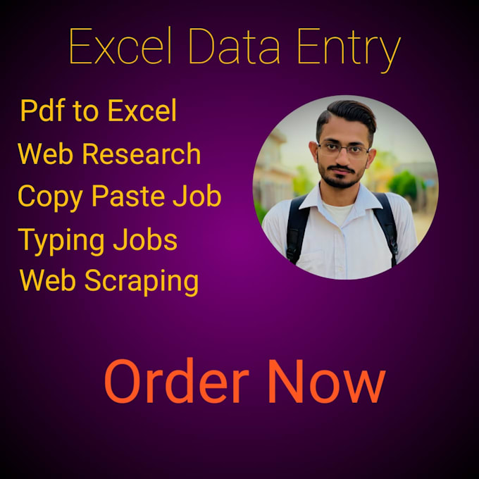 Do data entry, excel, scraping, typing, copy paste for you by Abdulwahad786g | Fiverr