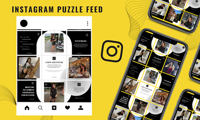 Design themed instagram puzzle posts grid and feed by Haya_arts | Fiverr