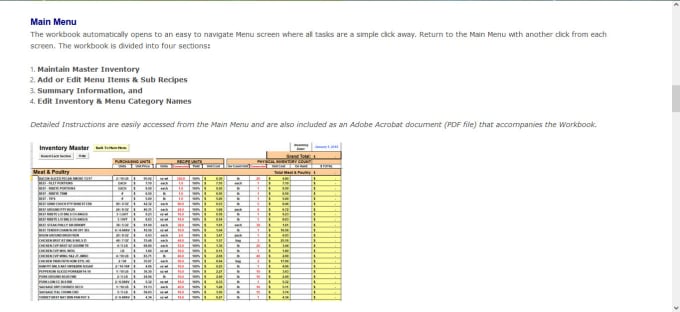 Share restaurant inventory and food costing workbook by Kwebdesk | Fiverr