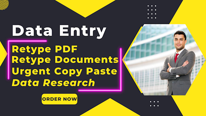 Do fast typing job,retype pdf,retype documents and copy paste work for ...