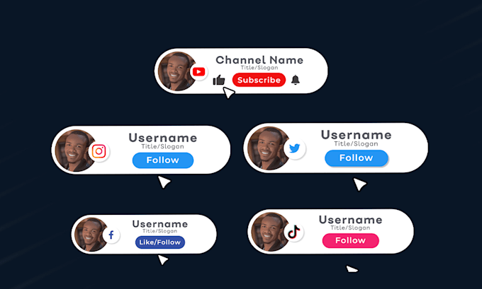 Create youtube subscribe button and social media lower third by ...