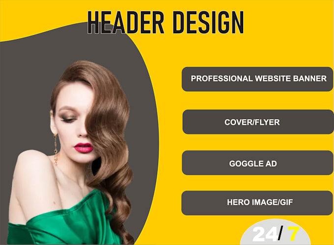 Design header design, professional website banner, cover, flyer, hero ...