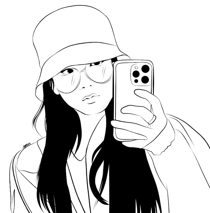Create line art for your portrait by Digital_gean | Fiverr