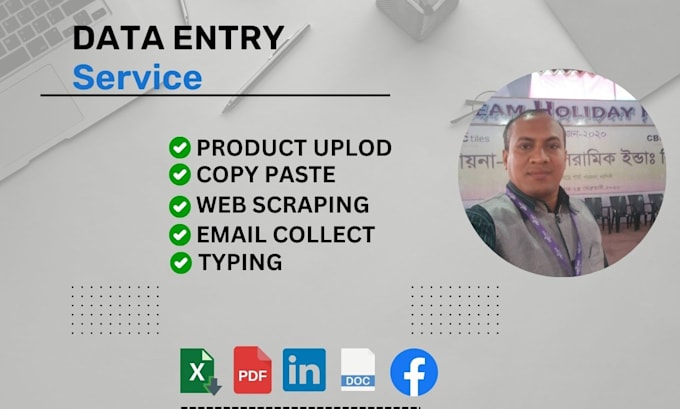 Do firstclass data entry, typing, pdf to excel by Kamrulhasan196 | Fiverr