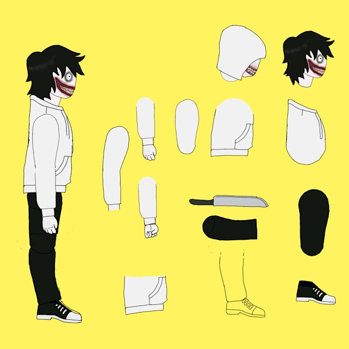 Creating character cut out parts for rigging animation by Shoialsheikh ...