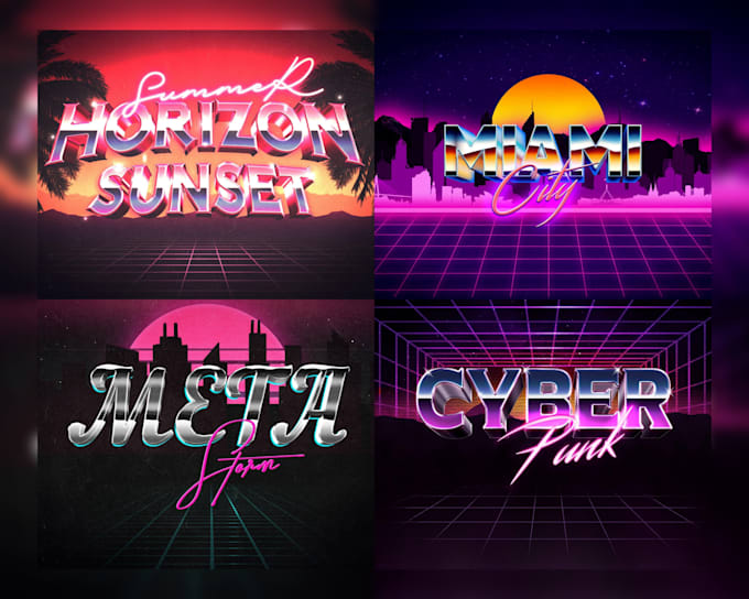 Create custom neon style 80s logo designs with chrome effect by Artbeam ...