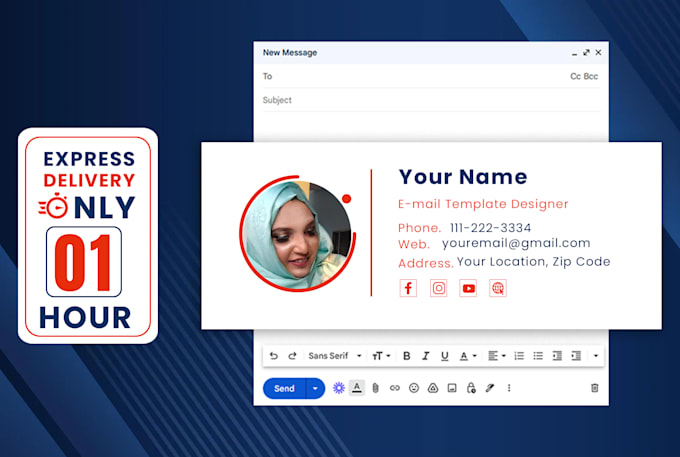 Design animated clickable html email signature fast by Sherminakter | Fiverr