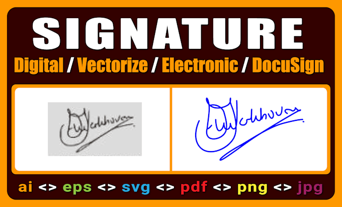 Create digital signature or vectorize signature autograph and vector ...