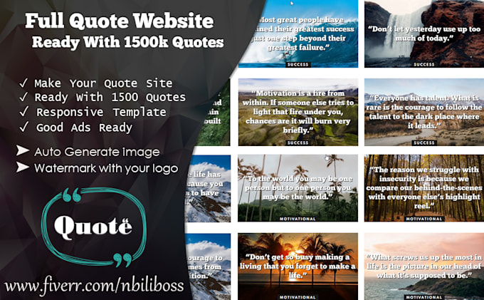 Build a quotes website with more than 1500 quotes with your logo ...