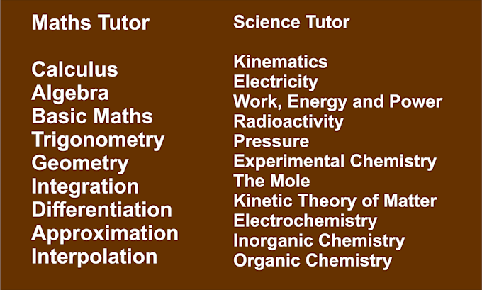 Be your science and maths tutor for all grades by Hamza_salahudin | Fiverr