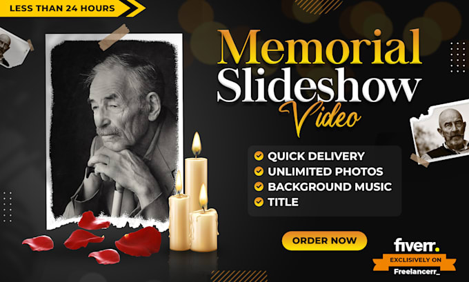 Create funeral photo slideshow, memorial video in 24 hours by ...