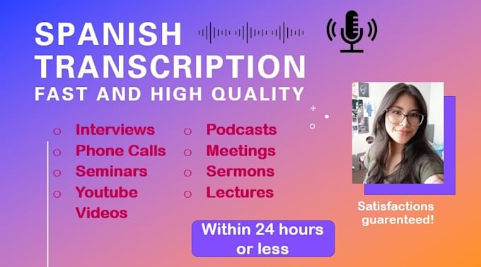 Provide quality transcripts for any audio in spanish by Darianaokabe ...
