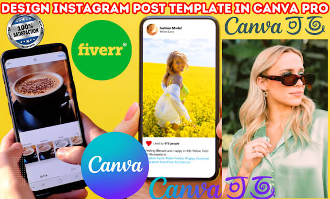 Design instagram post template in canva pro by Oshi9799 | Fiverr