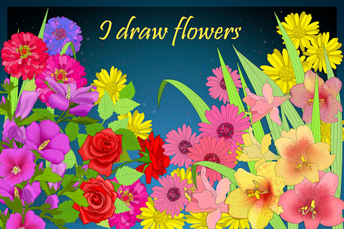 Draw flowers and plants in photoshop by Qwertfak | Fiverr