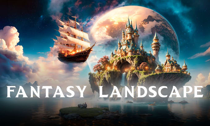 Create professional fantasy landscape digital art by Automatek | Fiverr