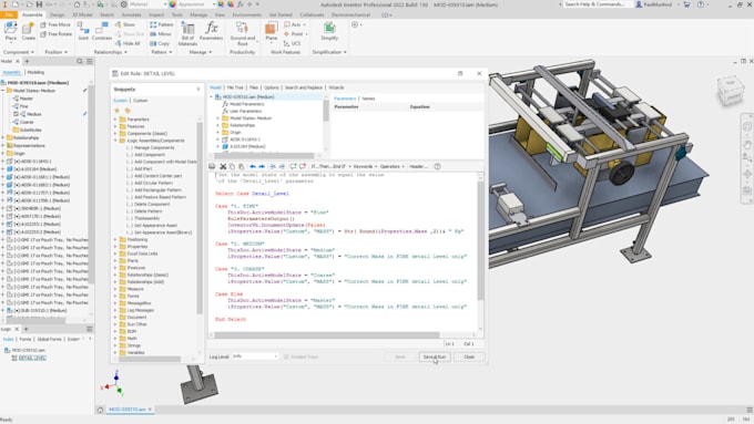 Do cad automation using inventor api by Dinesh252395 | Fiverr
