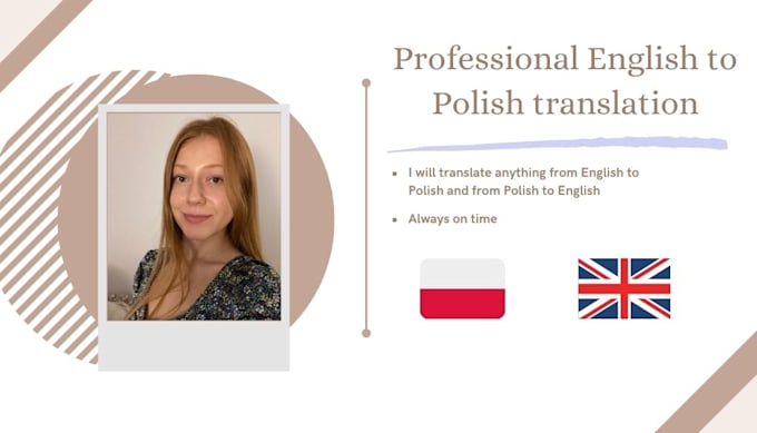 Provide english to polish and polish to english translations by ...
