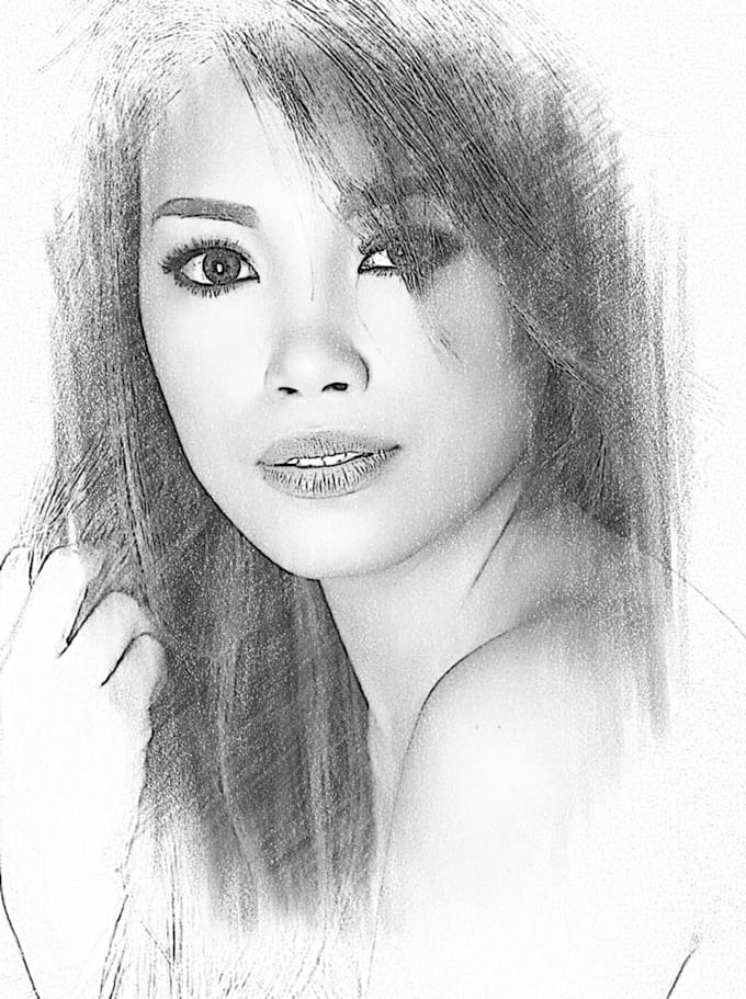 Draw pencil sketch illustration lineart watercolor frm a pic by Sama ...