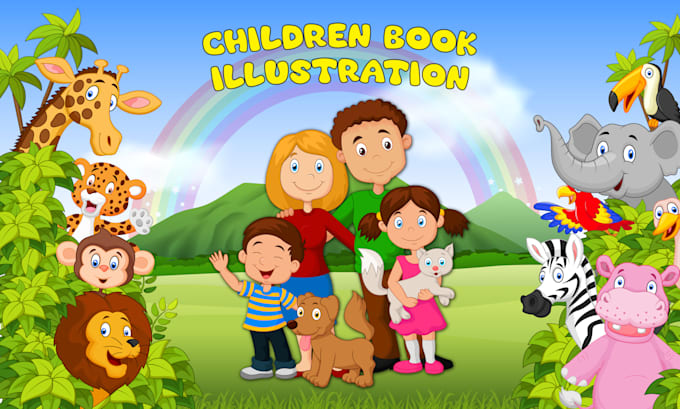 Draw children story book illustration by Bainaafrican | Fiverr