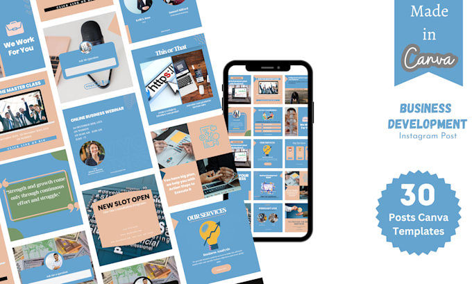 Send 30 business development instagram post templates by Hamidjor | Fiverr