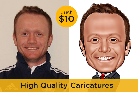 Draw your realistic cartoon portrait by Kranuraj | Fiverr