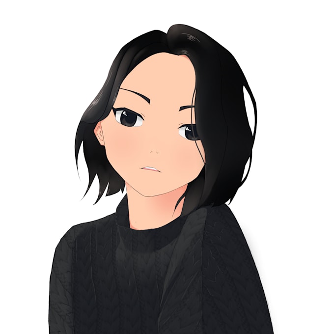 Illustrate sketchy anime style potrait with full color by Pokoface | Fiverr