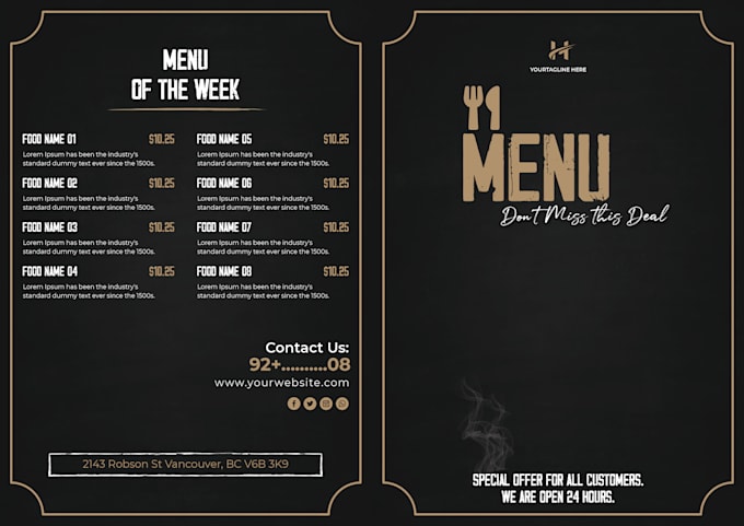 Design an amazing flyer, food menu, static menu restaurant by ...