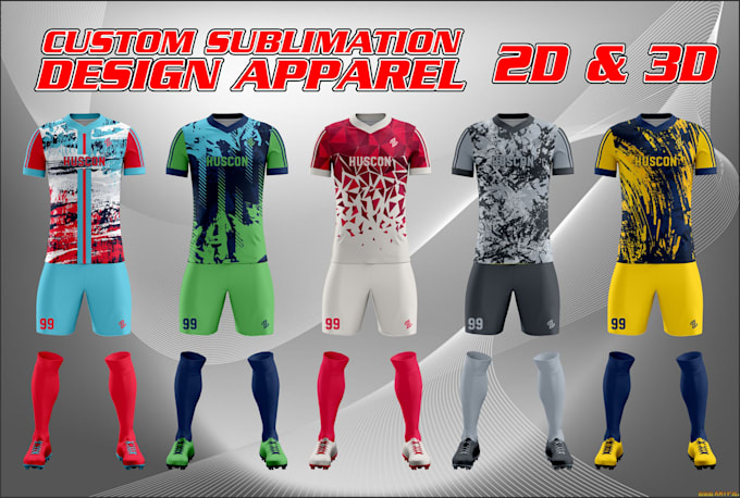 Design 3d soccer uniform mockup by Husconsports | Fiverr