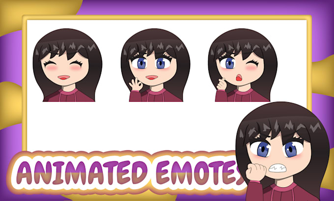 Draw chibi cute animated gif emotes for twitch or discord by Azis ...