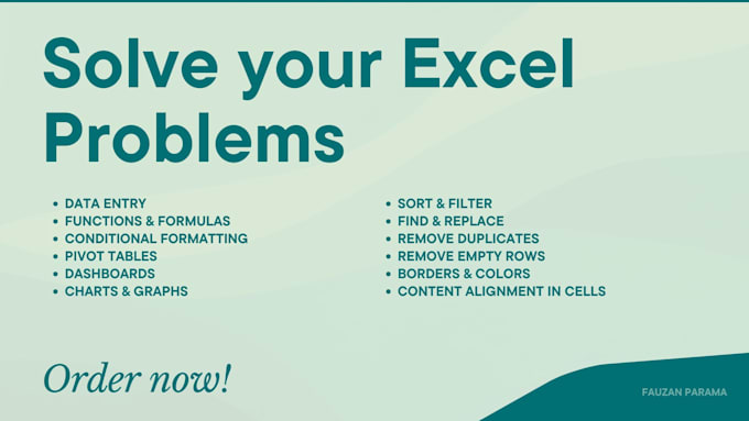 Do your excel and google sheet projects, formula, functions by Fauzanparama | Fiverr