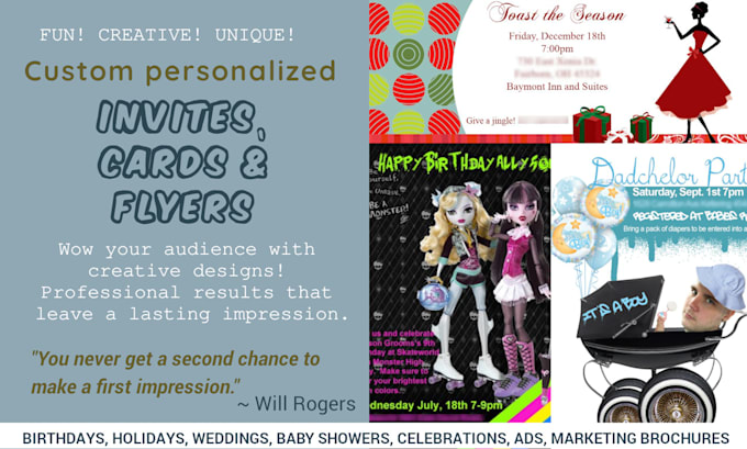 Design a unique creative and professional invite card or flyer by ...