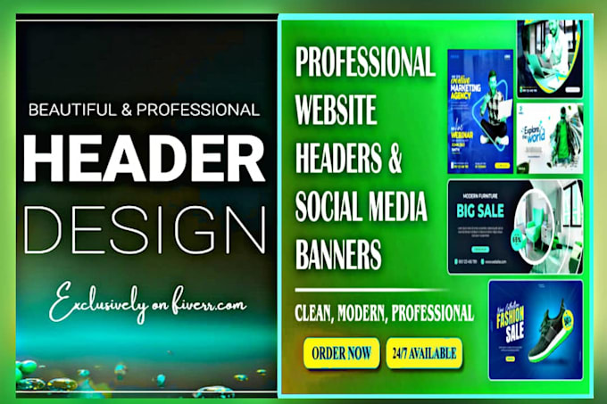 Design website banner, ads, header, cover, flyer, hero images or ...