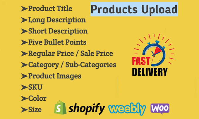 Upload add or list products to your woocommerce shopify or any ecommerce store by Aver_data_care ...
