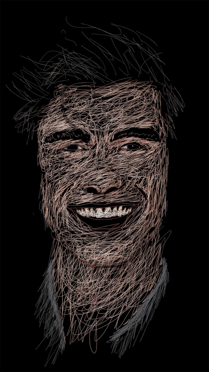 Draw cool scribble art from portrait photo by Pancho213 | Fiverr