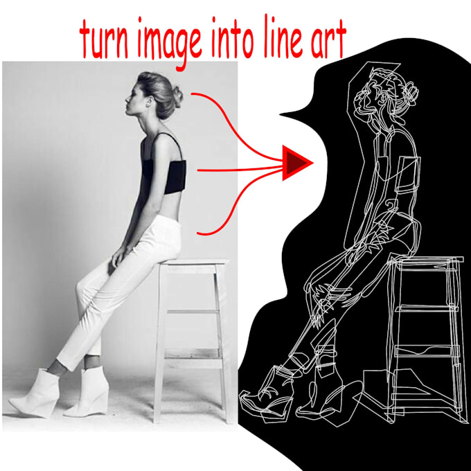 Turn image into line art in 1 day by Lilikgunawan96 | Fiverr