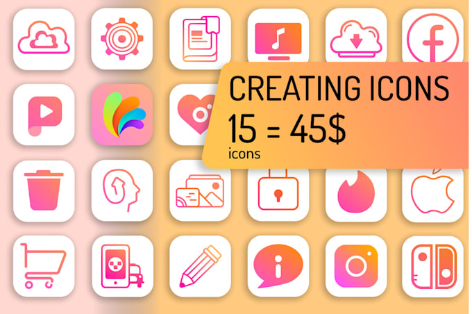 Create icons for any style application or website by Limshy | Fiverr