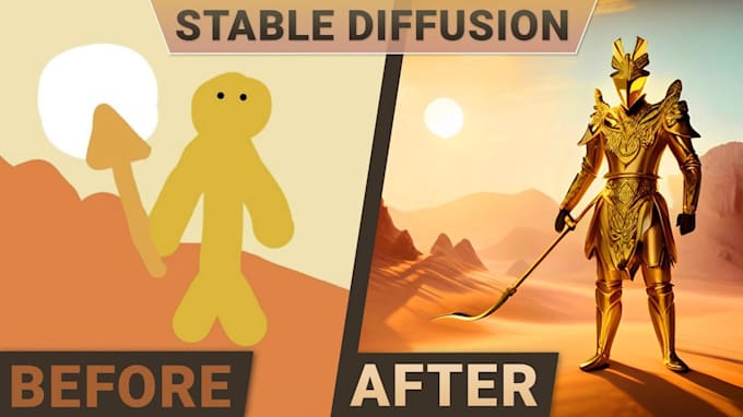 Help you with stable diffusion in paint sketch by Nafistiham | Fiverr