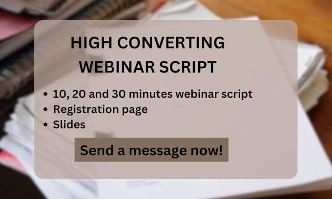 Write a convincing and interesting webinar script for you by Business ...