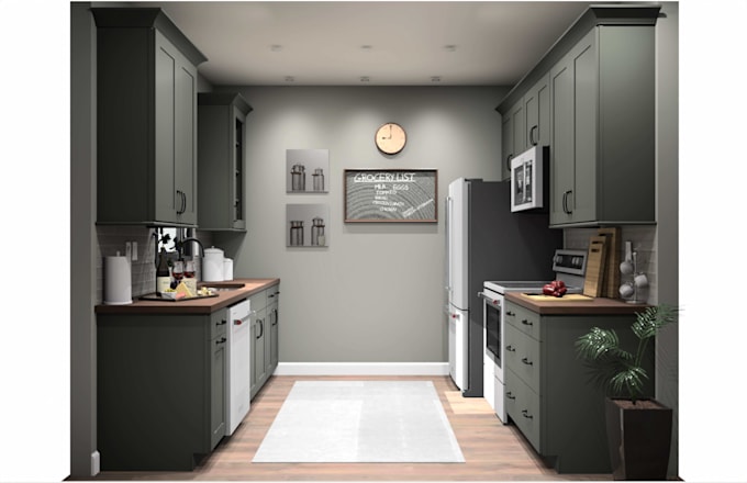 Design your 2d kitchen bathroom and 3d render in 2020 design by Angeljustdesign | Fiverr