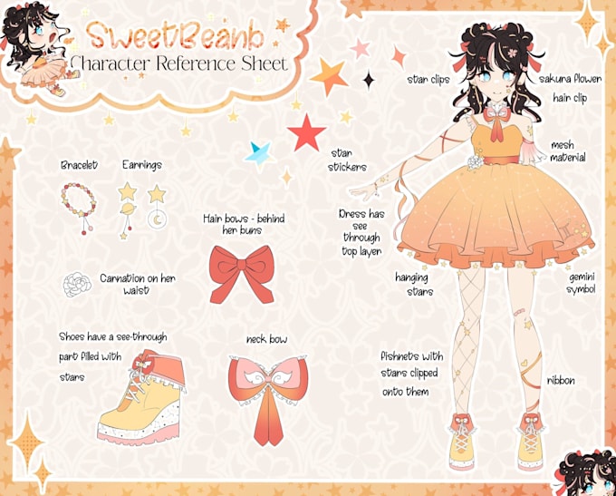 Draw a character reference sheet by Kinyim | Fiverr